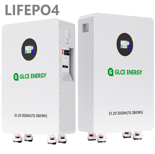 GLCE 15KWh LiFePO4 Storage Battery 51.2V 300Ah 16S 200A BMS Wheeled ...
