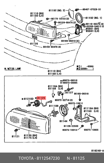 Genuine OE cord headlamp 8112547230 for TOYOTA 81125-47230 online ...