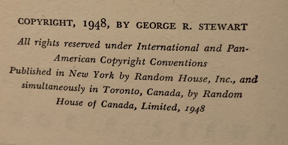 George R. Stewart FIRE First edition 1948 Classic California Forest ...