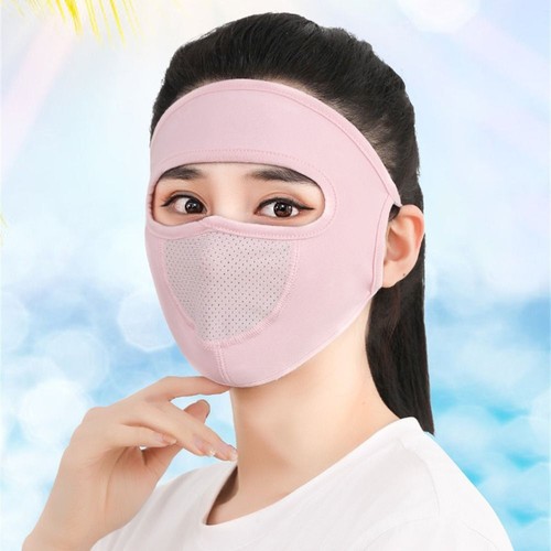 Ice Silk Sun Protection Mask Breathable Forehead Protector Women Girls ...