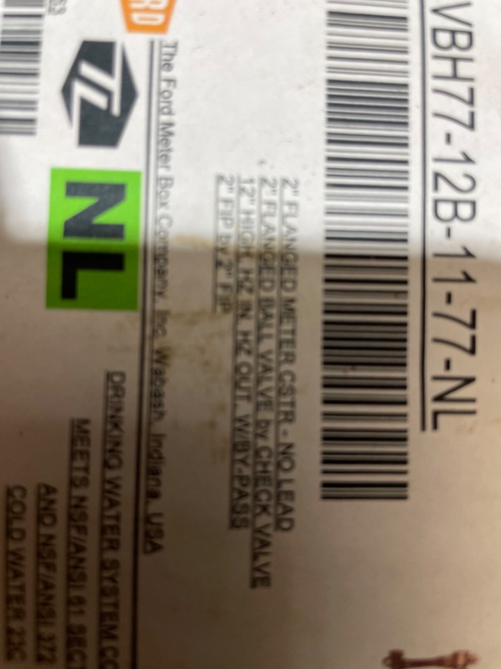 ford 2" water meter setter VB7-12B-11-77-NL | eBay