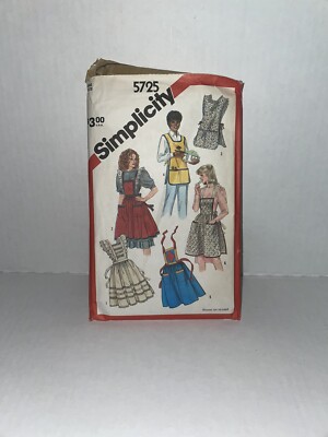 Simplicity Sewing Pattern Apron Size S M L Retro Look Pattern 5725 | eBay