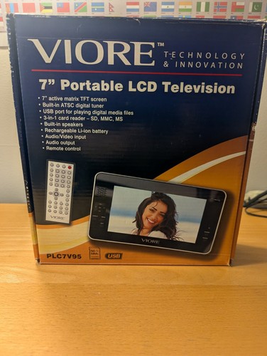 VIORE PLC7V95 7" Portable LCD Television Tested And Works (see pics) | eBay