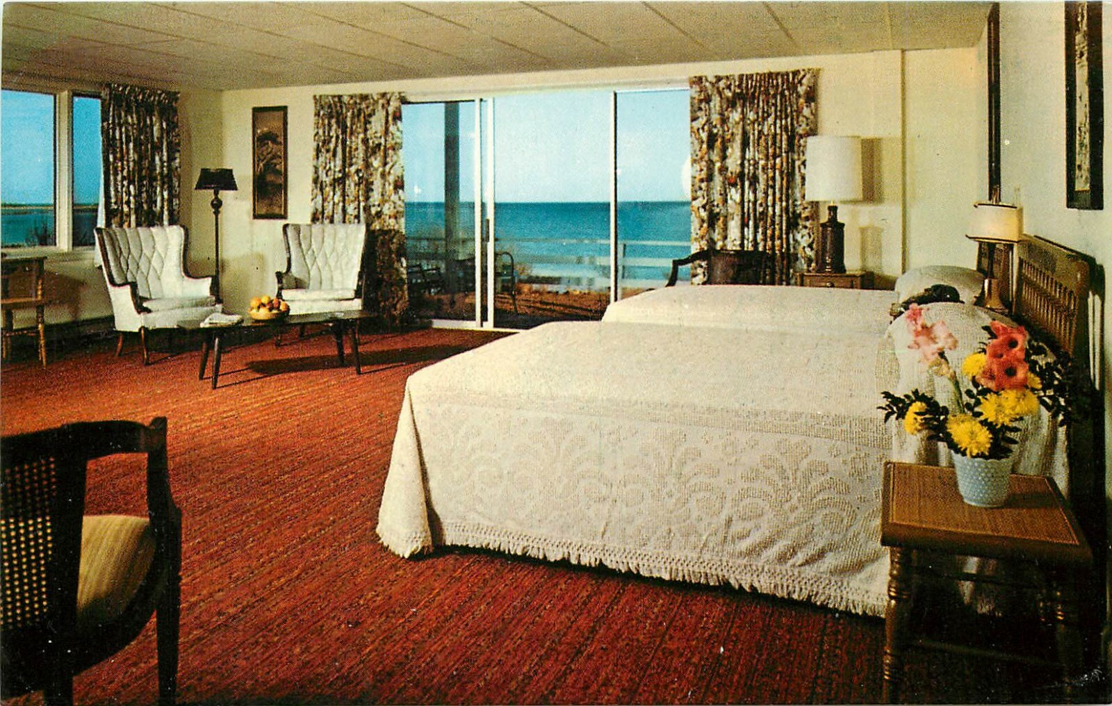 Shawmut Inn Oceanfront Kennebunkport Maine ME Bedroom Postcard | eBay