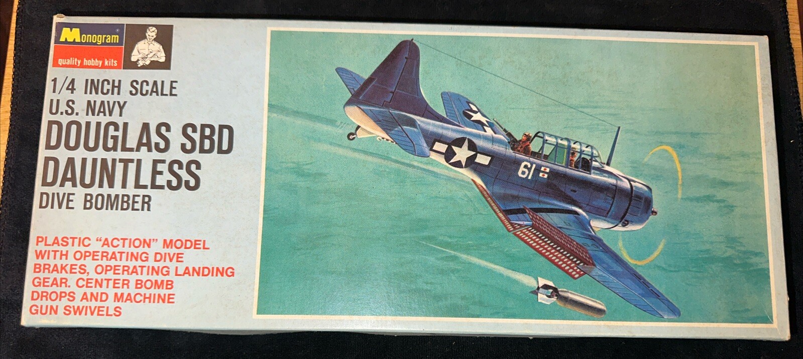 Monogram 1/4 Inch Douglas SBD Dauntless dive bomber Vintage 1967 Model ...