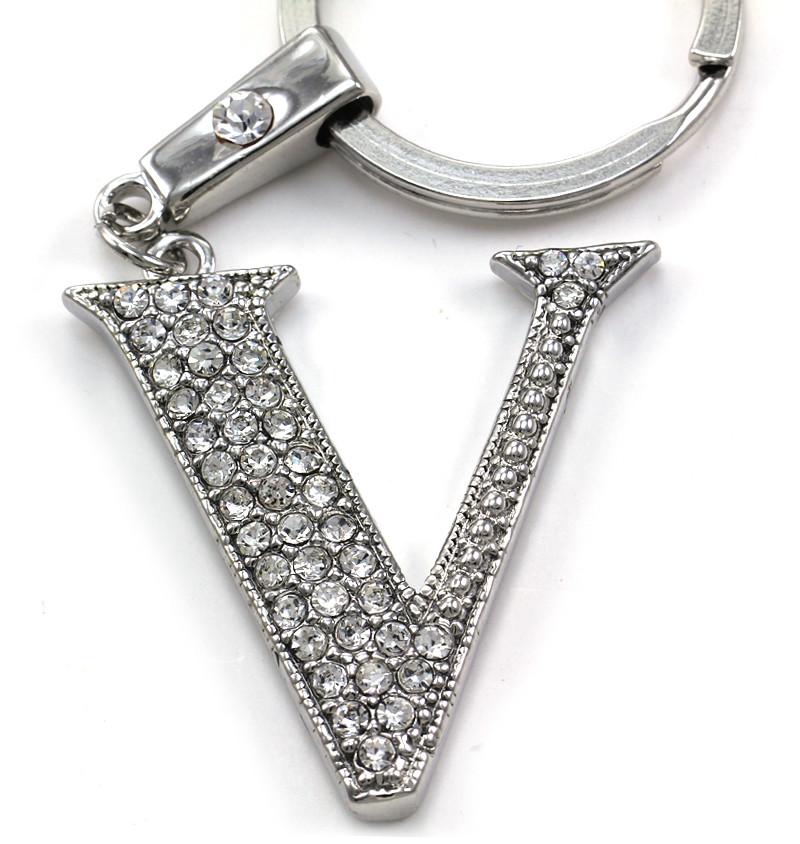 Clear Name Alphabet Initial Letter A-Z Car Keychain Key Ring Wedding ...