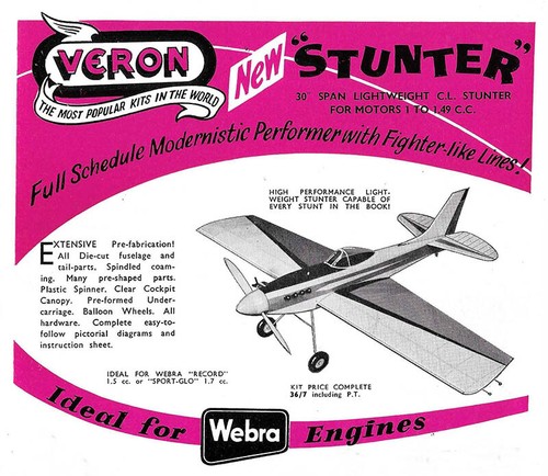 Model Airplane Plans (UC): Veron STUNTER 30" Stunt for 1-1.5cc (.06 ...