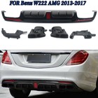 For Mercedes Benz W222 2013-17 Rear Diffuser&Exhaust Tips W/ Light ...