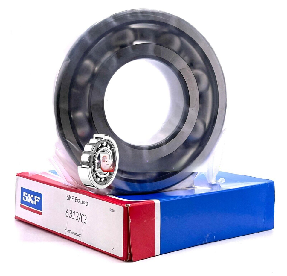 SKF 6313 C3 OPEN, NO SEALS 65x140x33mm Radial Deep Groove Ball Bearing ...