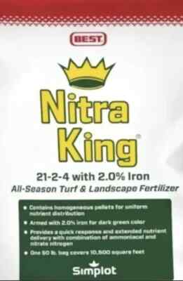 🔥25 Lbs BEST NITRA KING 21-2-4 ALL SEASON LAWN Professional Fertilizer ...