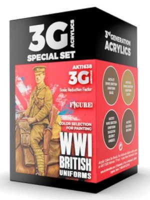 Figures Series: WWI British Uniforms 3G Acrylic Paint Set (4 Colors ...