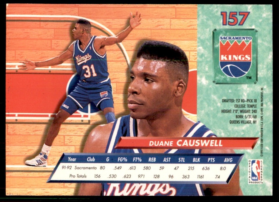 1992-93 Ultra Fleer Duane Causwell Basketball Cards #157 | eBay