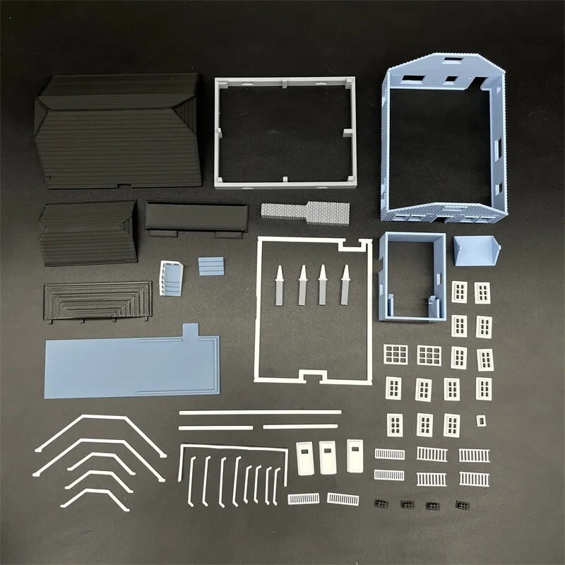 1/87 HO Scale Two-story House with Garage Model Miniature Building Sand ...