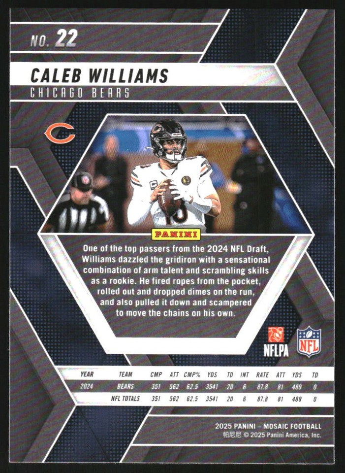2025 Panini Mosaic #22 Caleb Williams - FB | eBay