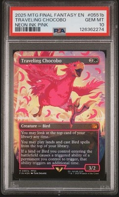 2025 MTG Final Fantasy 0551B Traveling Chocobo Neon Ink Pink PSA 10 GEM ...