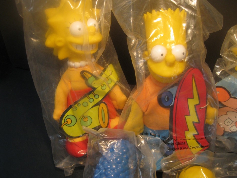 The Simpsons "The Complete 5 Doll Set" NIP Burger King 1990 | eBay