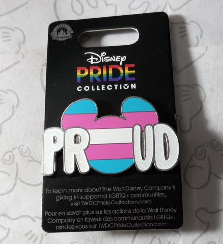 Proud Mickey Mouse Head Icon Rainbow Pride Blue Pink White Disney Pin ...