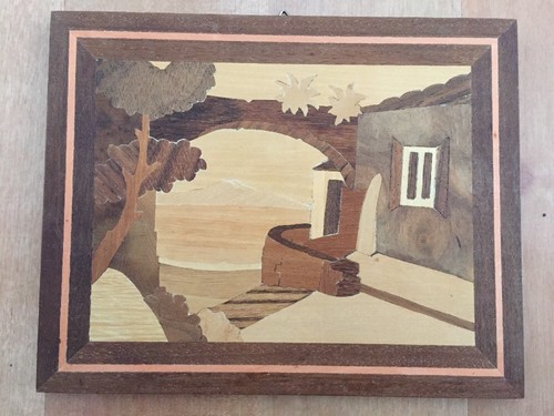 Notturno Intarsio LANDSCAPE Inlaid Wood Wall Hanging 8 3/4" x7 ...