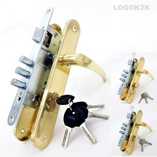 ENTRANCE LONG BACKPLATE LEVER HANDLE DOOR SET EURO LOCK AND SASH ...