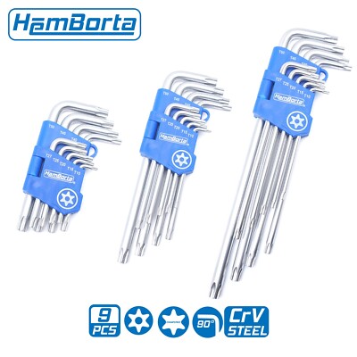 Torx Key Set HemBorta 9pc Security Anti Tamper Allen Star Keys Hollow ...