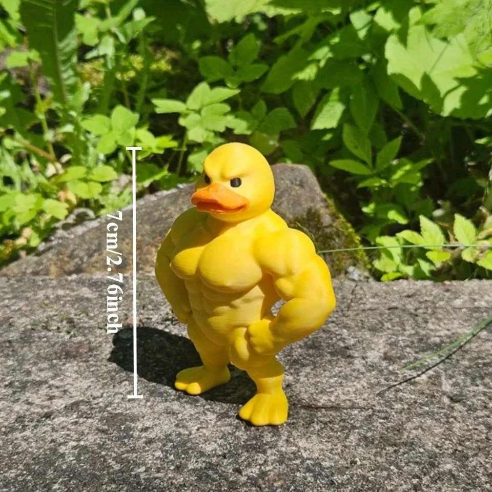 Muscle Duck Statue 3D Desktop Decor Cute Bookshelf Figurine Indoor ...