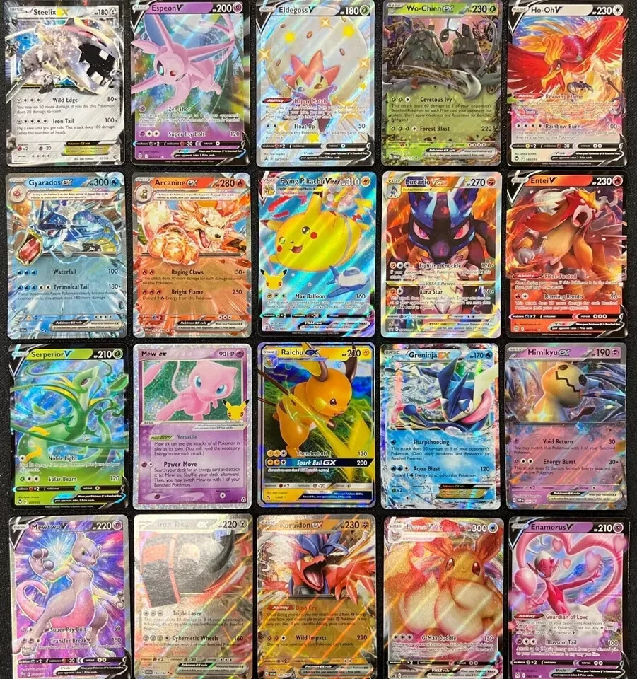 Pokemon Card Lot 5 OFFICIAL TCG Ultra Rare EX GX VMAX V RADIANT ONLY S ...
