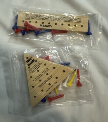 Lot Of 2 Brain Teasers Wood Peg Games Mind Magic & Insanity Cracker ...