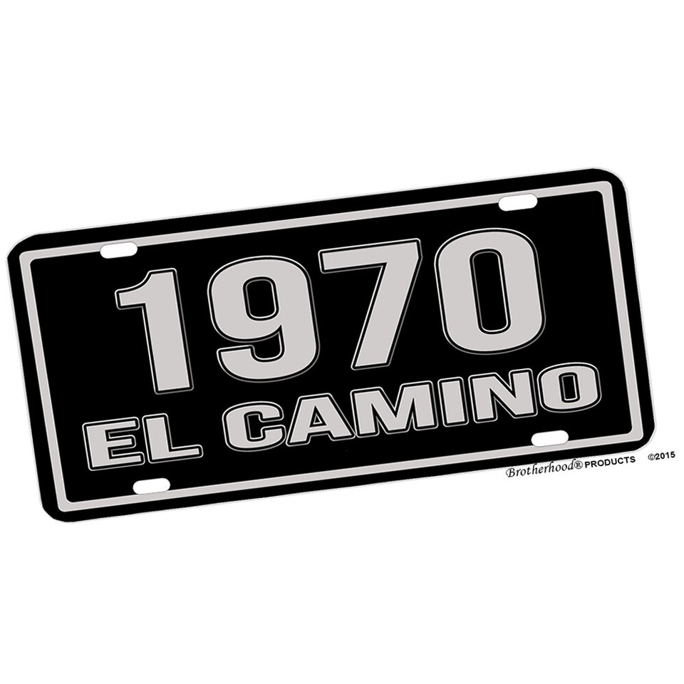 Compatible w El Camino Pickup 1959 - 1987 Black Silver Aluminum License ...