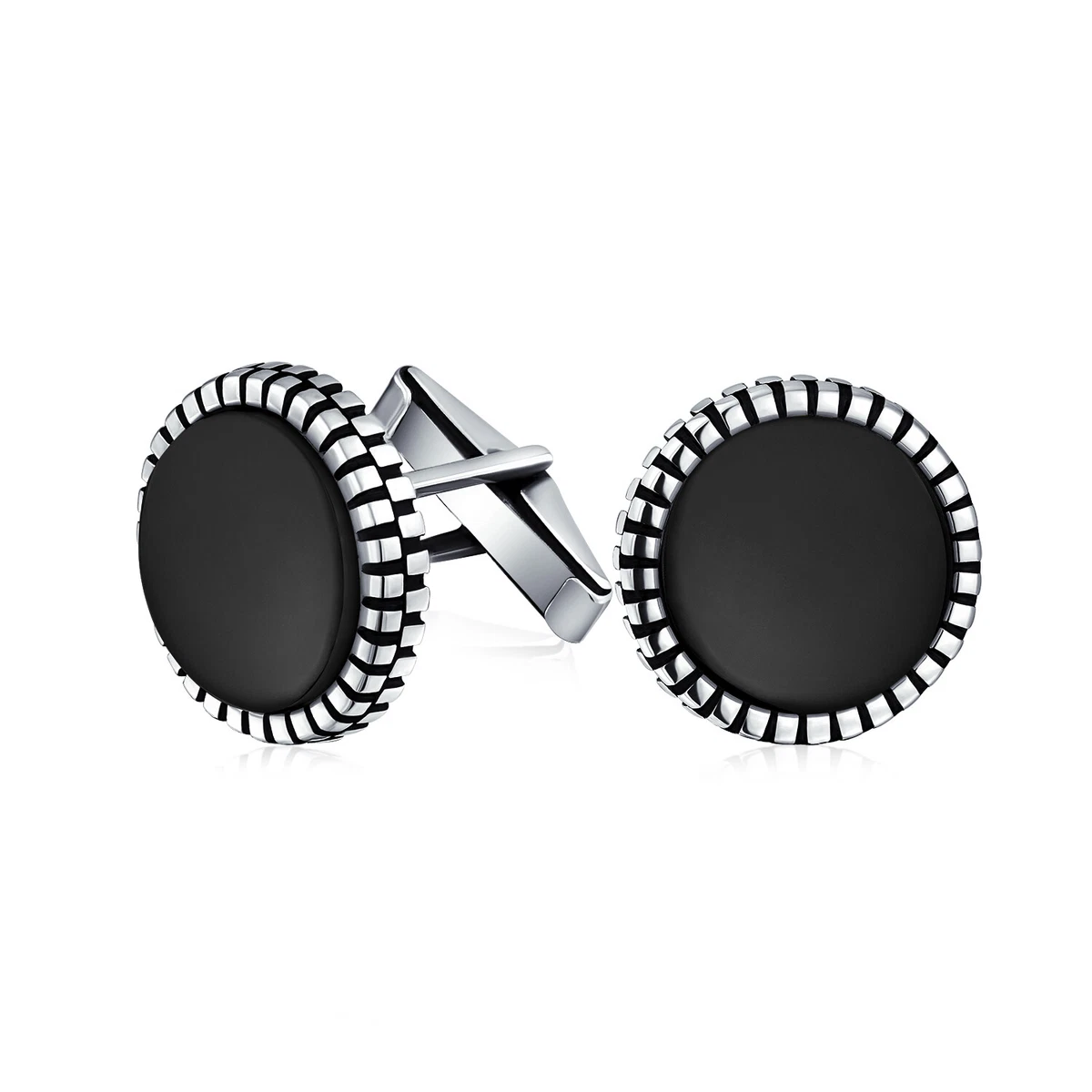 sale compare prices Men's Onyx 925 Sterling Silver Cufflinks
