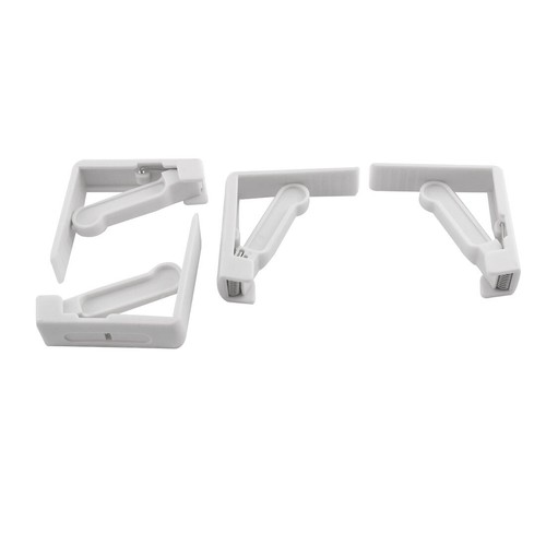 Home White Plastic Spring Closure Triangle Tablecloth Clip 4 Pcs ...