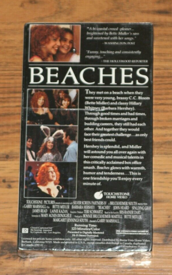 Touchstone Pictures - Beaches (VHS, 1996) Sealed 12257797039 | eBay