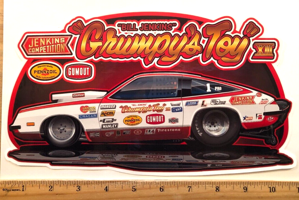 EXTRA LARGE NHRA Drag Racing Bill "GRUMPY'S TOY XII" Jenkins Chevy ...