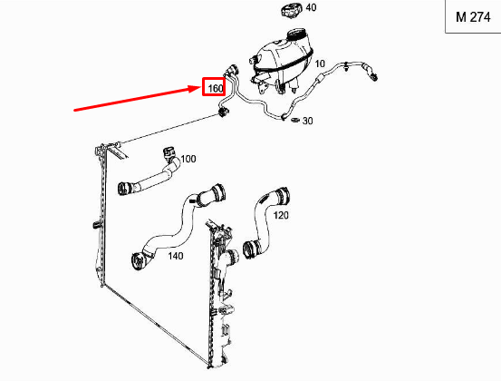 MERCEDES-BENZ C W205 EXPANSION RESERVOIR VENT LINE A2055016500 GENUINE ...