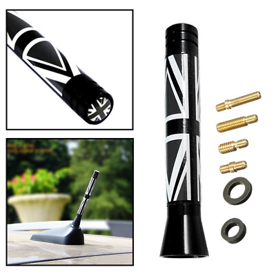 For MINI Cooper Exotic Accessories BLACK Union Jack Flag Style 3" Short ...