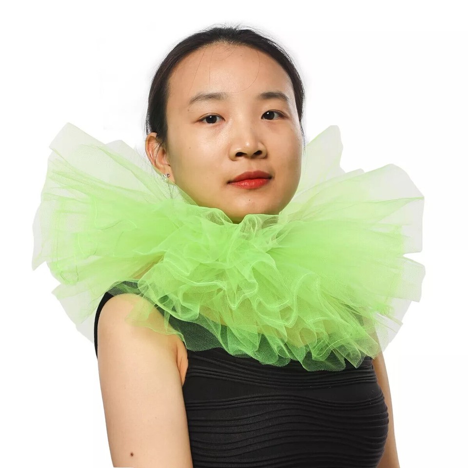 2pcs Victorian Neck Ruff Medieval Elizabethan Ruffle Collars Clown ...