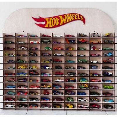 108 SLOT PLYWOOD Hot Wheels Display Case Cabinet Rack for diecast 1/64 ...