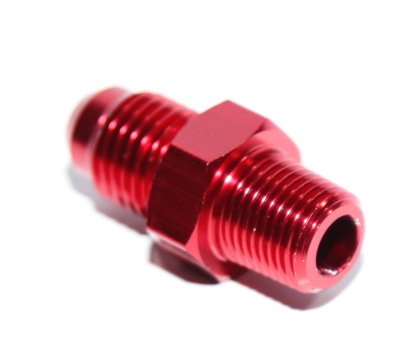 4AN AN-4 TO 1/8" NPT Male Thread Aluminum Anodized Fitting Adapter RED ...