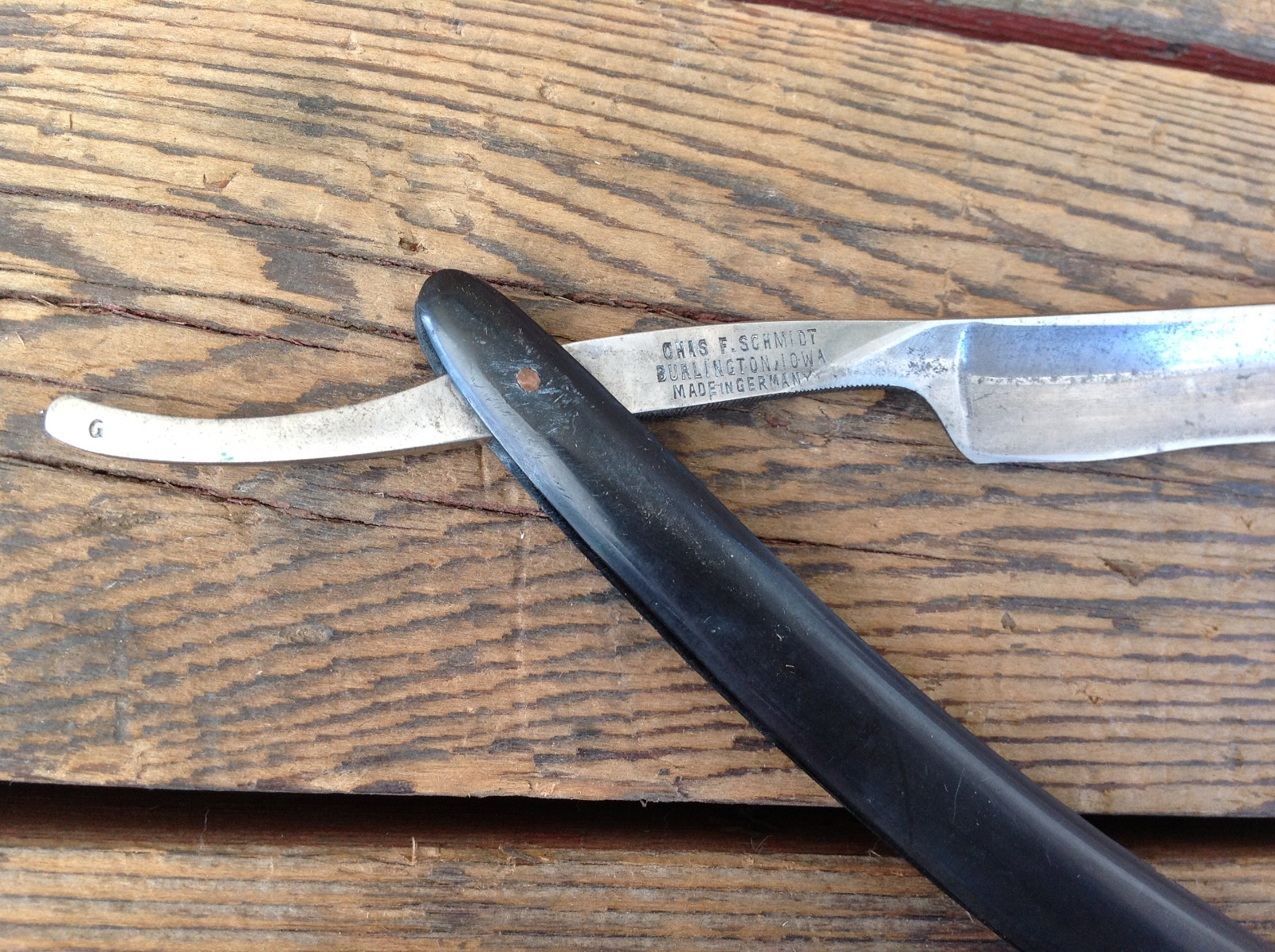Genuine Rattler Straight Razor - Chas F Schmidt Burlington Iowa Made in ...