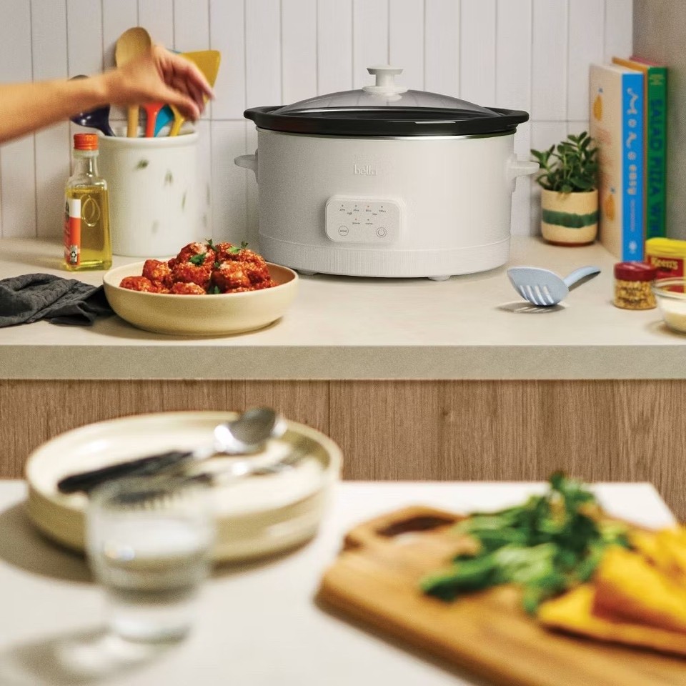 bella 6qt Programmable Slow Cooker Oatmilk: bella Housewares, 3 ...