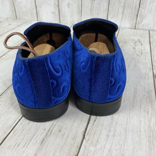 Stacy Adams Saunders Debossed Velour Slip On Shoes Sz 12 Royal Blue ...
