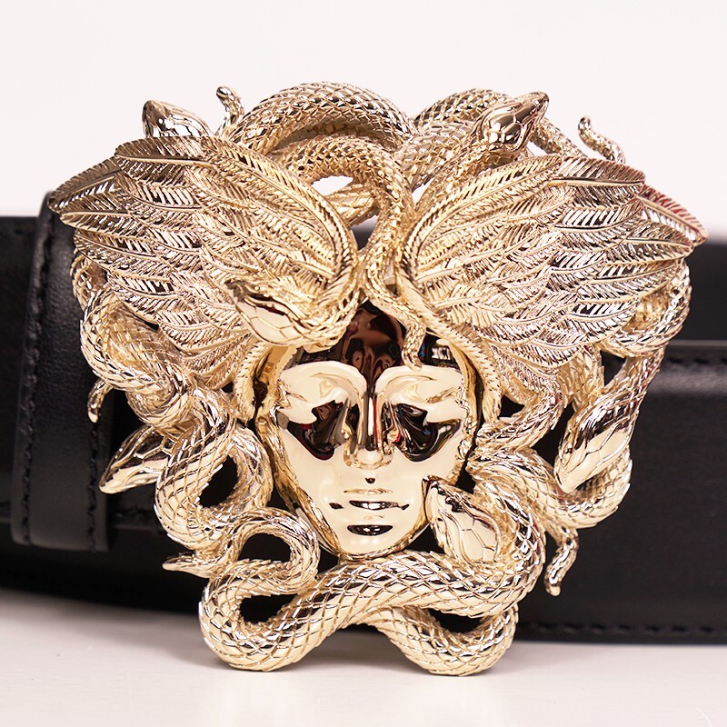 36/90 NEW $950 VERSACE Men's GOLD WINGED MEDUSA LARGE BUCKLE 36/90 NEW $950 VERSACE Men's GOLD WINGED MEDUSA LARGE BUCKLE