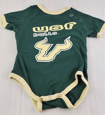 USF Bulls Baby One Piece 0-3M - Green w/ Logo - University of South ...