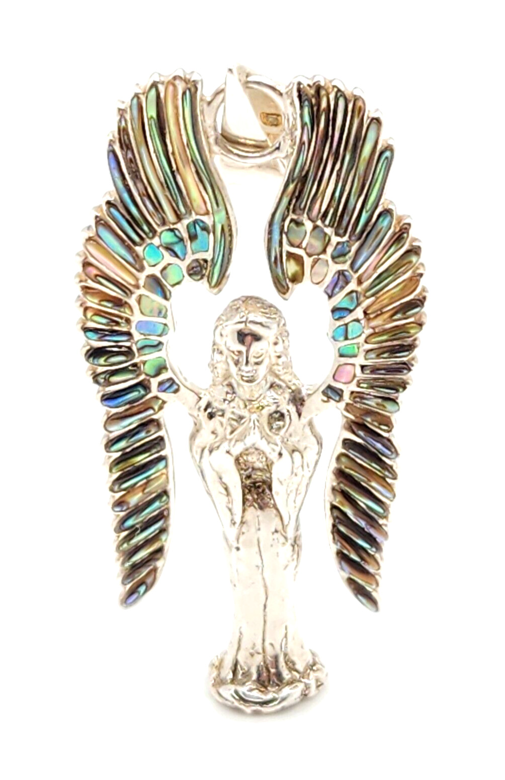 David R Freeland Jr Sterling Silver Angel Pendant w/ … - Gem