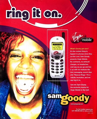SAM GOODY Original Vintage Print Ad Virgin Mobile Phone | eBay