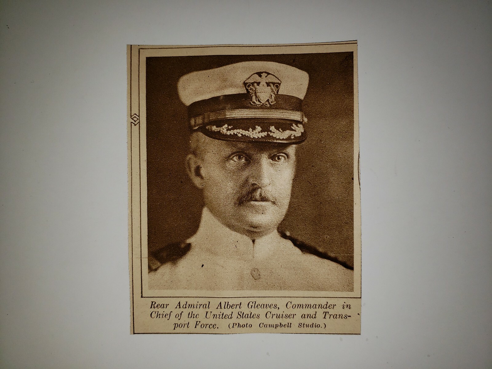 Rear Admiral Albert Gleaves United States Cruiser 1918 WW1 World War 1 ...