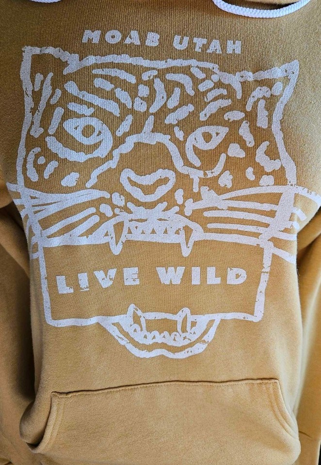 Moab Utah Live Wild Cat Yellow Hoodie By Bella And Canvas XS | eBay
