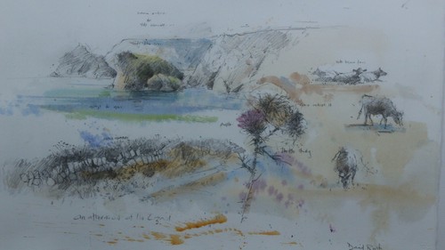 David Rust 'An Afternoon at the Lizard' Original Watercolour and Pencil ...