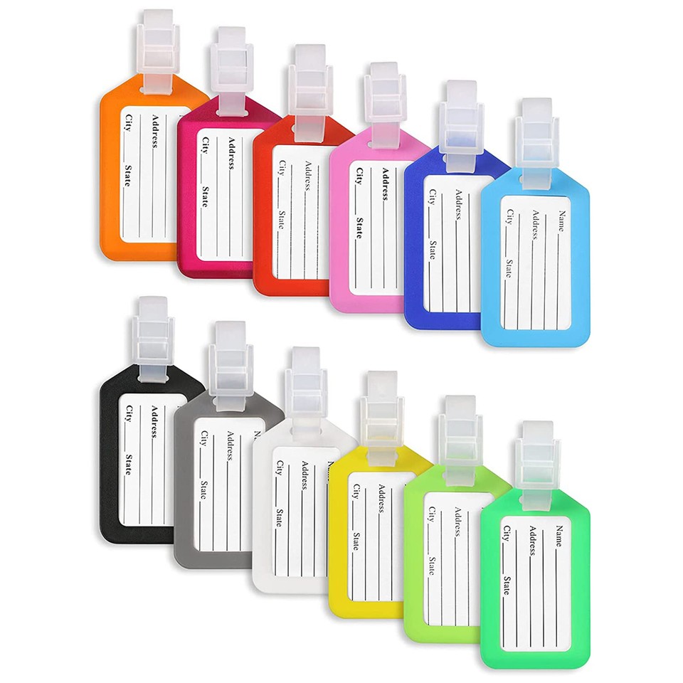 Luggage Tags 3.4x1.9 Inches Plastic Luggage Identifiers Tags With ...