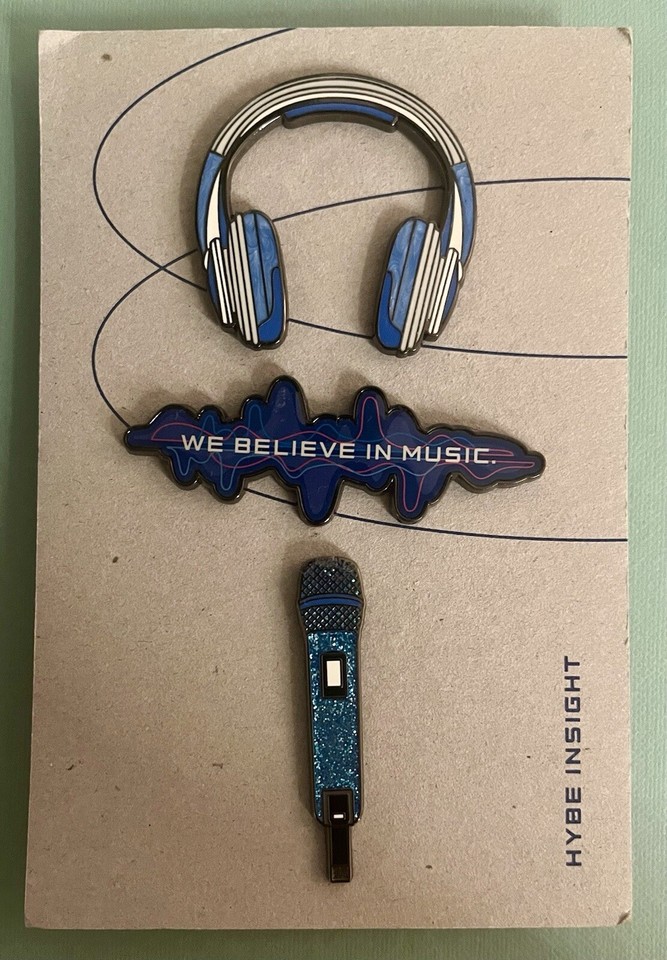 HYBE INSIGHT Official Merch: Pin Badges + In-Ear Headphones Stickers ...