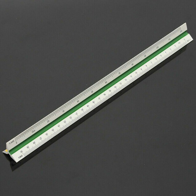 30cm/12" Solid Plastic Metric Triangular Scale Ruler Architect ...
